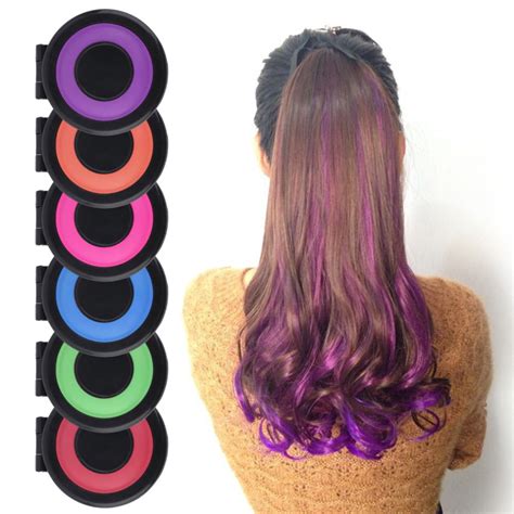 6 Colors Temporary Hair Chalk Set Fast Hair Dye Powder