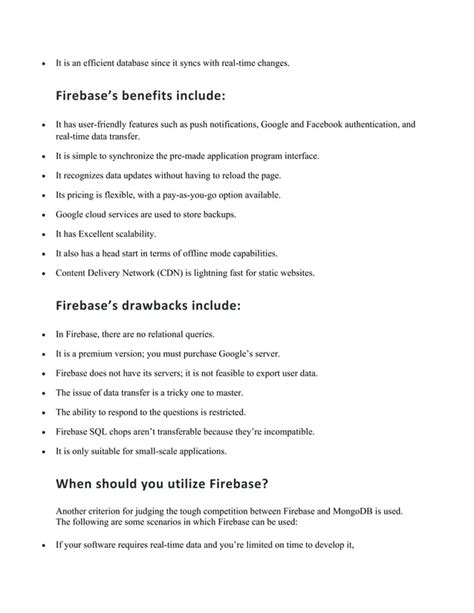 Mongodb Vs Firebase Pdf Databases Computer Software And Applications