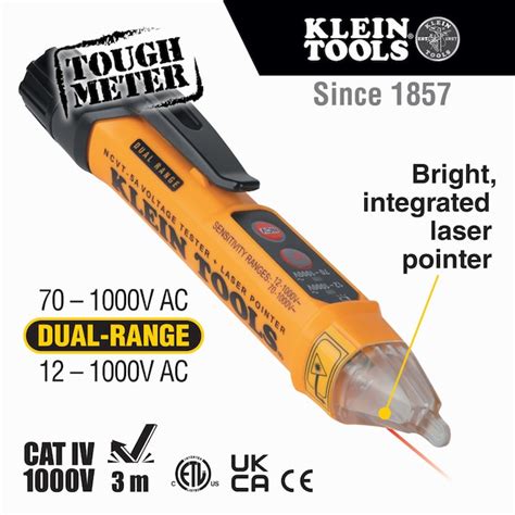 Klein Tools Ncvt With Laser Led Display Voltage Tester 1000 Volt Ncvt5a At