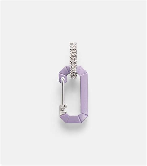 Chiara Small 18kt Gold Single Earring With Diamonds In Purple Eera