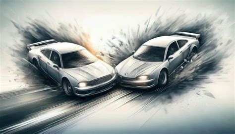 Conceptual Sketch Of Two Cars Colliding In An Urban Environment Creates