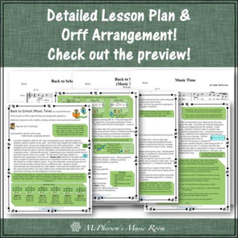 Back To School Music Rules Elementary Music Lesson Plan And Orff Arrangement