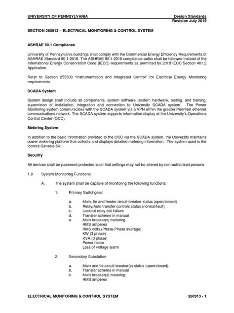 Electrical Monitoring And Control Electrical Design Guide 0 Pdf