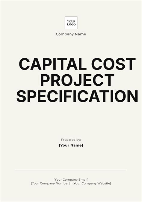Free Capital Cost Project Specification Template To Edit Online