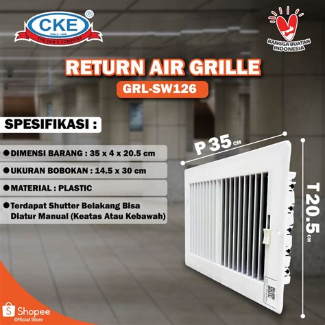 Jual Rag Return Air Grille Ukuran 15 X 30 Grill Ac Shopee Indonesia