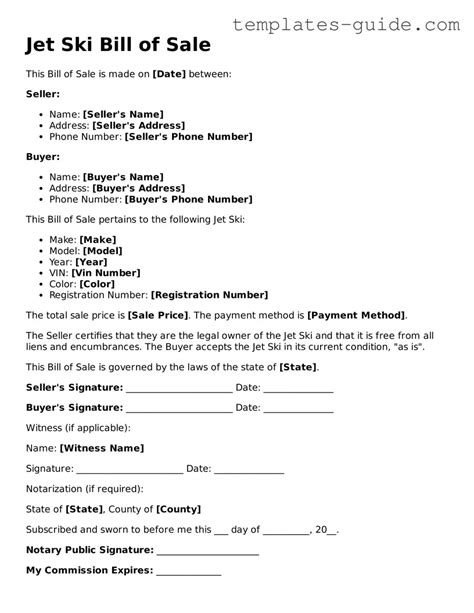 Valid Jet Ski Bill Of Sale Forms Blank Pdf Template