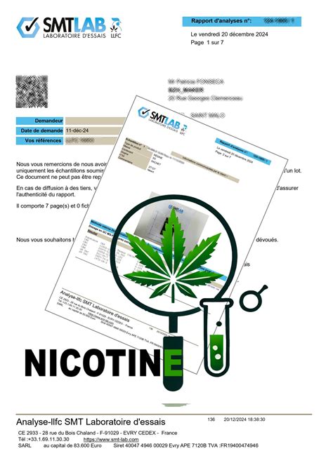 Analyse De Nicotine [llfc] Analyse Cbd