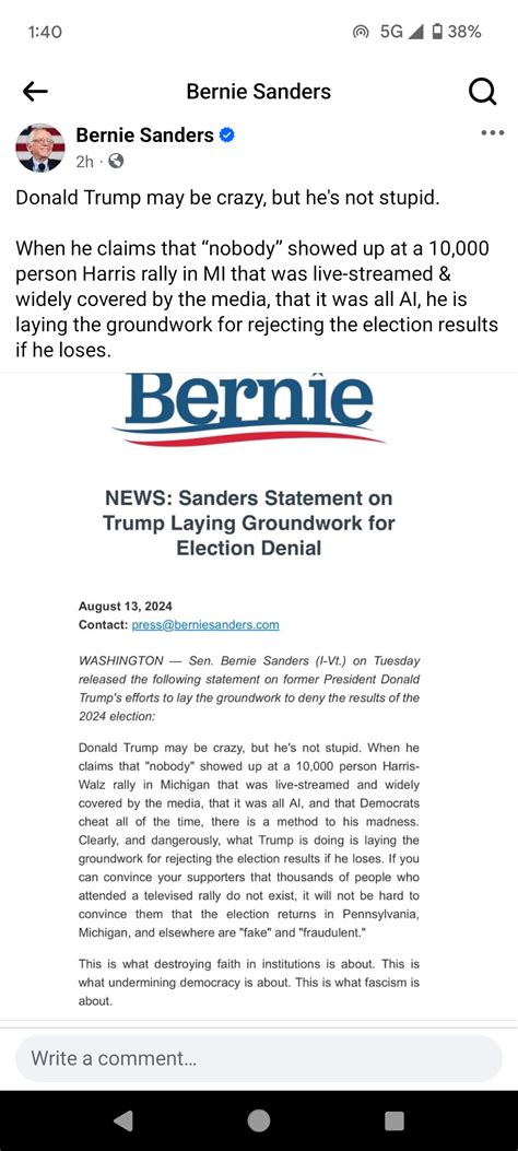 Sanders On Why Trump Is Claiming Fake Crowd Sizes For Harris Album