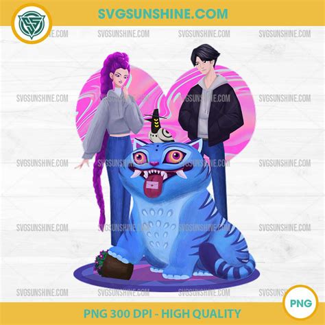 Rumi And Jinu With Derpy Tiger Png Kpop Demon Hunters Digital Art