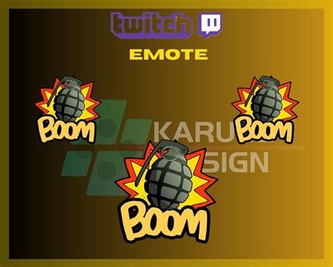 1 Twitch Emote Boom Emote Grenade Emote Community Emote Fire Emote