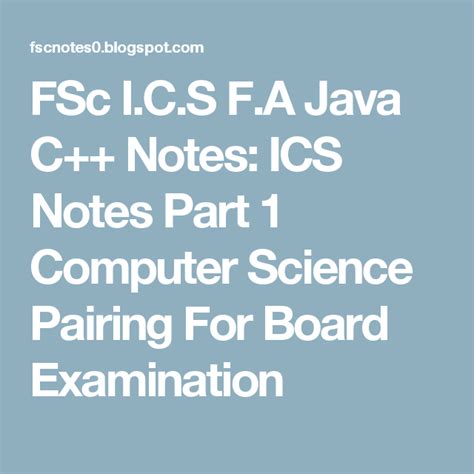 Fsc Ics Fa Java C Notes