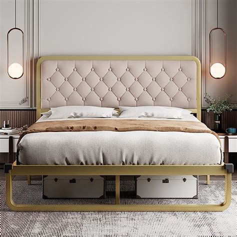 Feonase Queen Size Platform Bed Frame With Heavy Duty Steel