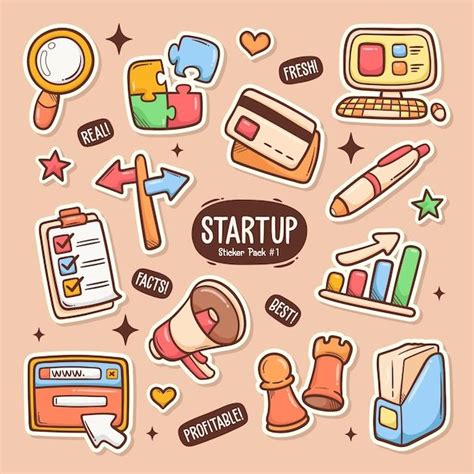 Sticker Collection Cute Start Up Stickers