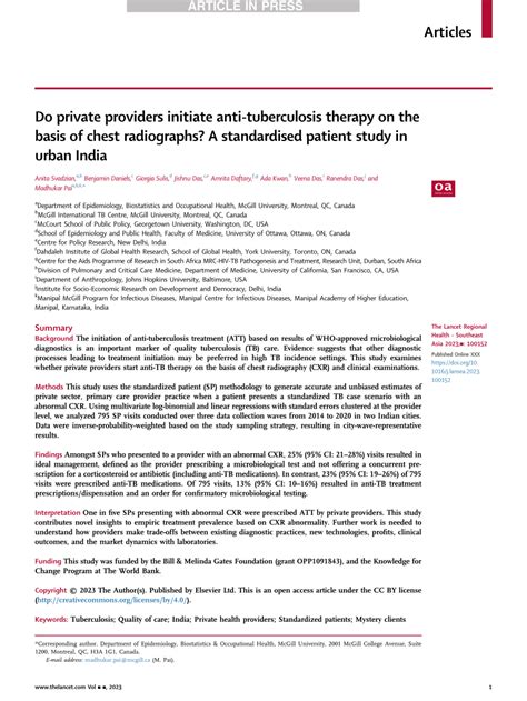 Pdf Do Private Providers Initiate Anti Tuberculosis Therapy On The