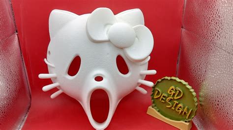 👋 Hello Kitty Scream Mask Ghostface Horror Mask・ Stl File For 3d