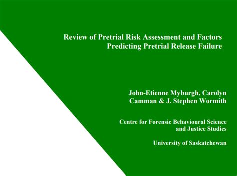 Review Of Pretrial Risk Assessment And Factors Predicting Pretrial