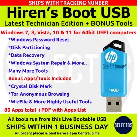 Hirens 2024 Boot Usb Pc Utilities Password Reset Disk Recover Partition 80 Apps £829 Picclick Uk