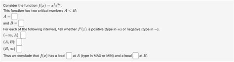 solved consider the function f x x2e9x this function has