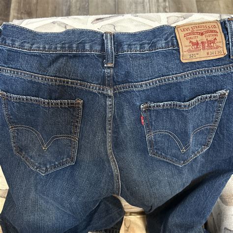 Mens Levis 521 Jeans Straight Leg Zip Fly Med Blue 009 Ebay