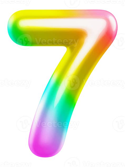 Number 7 3d Gradient 11297883 Png