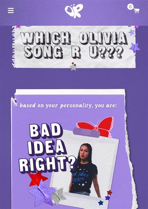 Which Olivia Rodrigo Song Are You I Got Bad Idea Right R