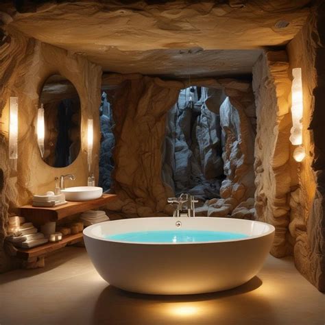 Cave Inspired Bathing Bliss A Dream Retreat Modern Cave Bathroom