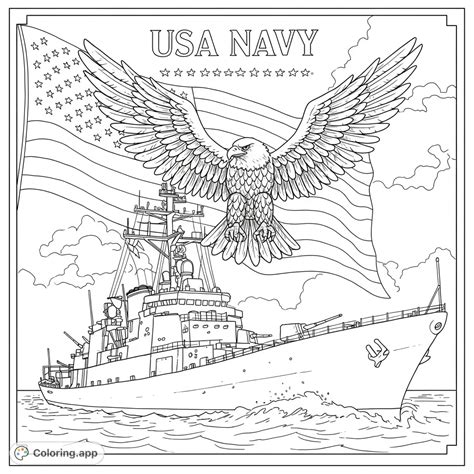 Navy Coloring Pages Coloringapp