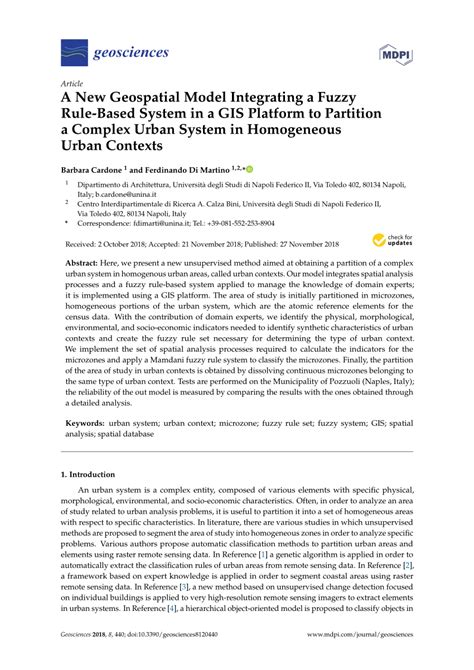 Pdf A New Geospatial Model Integrating A Fuzzy Rule Based System In A Gis Platform To