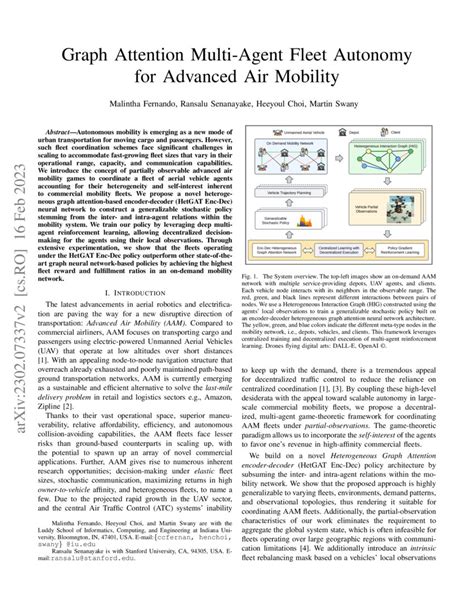Graph Attention Multi Agent Fleet Autonomy For Advanced Air Mobility