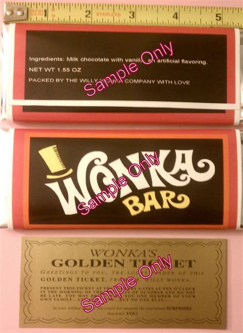 Wonka Bar Printable Wrapper Printable Sight Words List