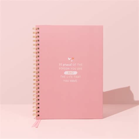 A4 Notebook Pink Notebook Features Ribbon Bookmarks Notebook