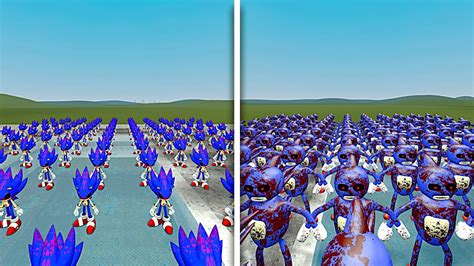 100 Sonic Exe Vs 100 Sanic Exe In Gmod Youtube