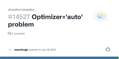 Optimizerauto Problem · Issue 14527 · Ultralyticsultralytics · Github