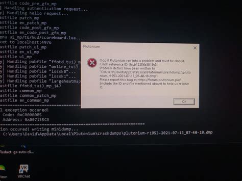Oops Plutonium Ran Into A Problem And Must Be Closed Plutonium