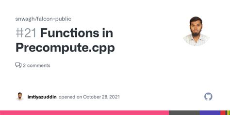 Functions In Precomputecpp · Issue 21 · Snwaghfalcon Public · Github