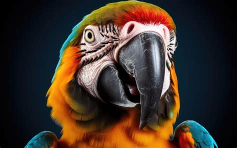 Premium Photo Classic Squawking Parrot On Black Background