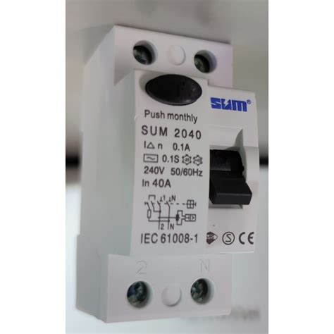 Sum Rccb Elcb 40a 63a 100a 2 Pole 4 Pole 30ma 100ma 6ka