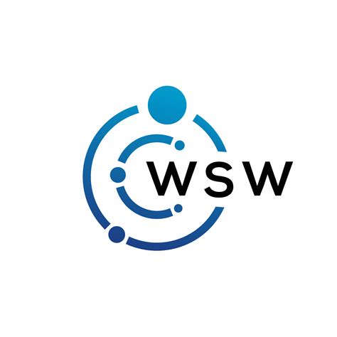 Wsw Letter Technology Logo Design On White Background Wsw Creative