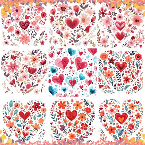 70 Love Hearts Clipart Bundle Watercolor Hearts Png Digital Hearts