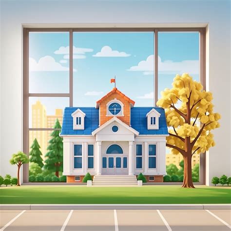 Icono Vectorial Del Edificio Escolar Foto Premium