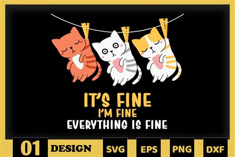 Im Fine Everything Is Fine Cut Cat Graphic By Skinite · Creative Fabrica