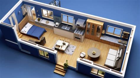 Tiny House Blueprint Stock Illustration Illustration Of Cozy 374100391