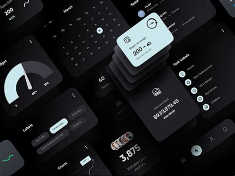 Dark Theme UI Components Design Behance