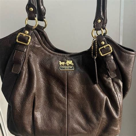 Coach Brown Tote Bag In 2025 Brown Tote Bag Brown Leather Tote Bag