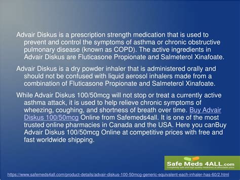 Ppt Buy Advair Diskus 100 50mcg Powerpoint Presentation Free