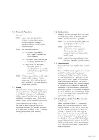 Zurich Liability Pds Product Disclosure Statement Policy Wording Pdf