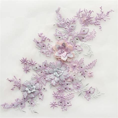 3d Flower Applique Floral Decorative Patches Beaded 3d Flower Lace