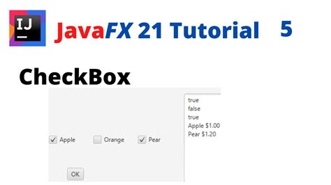 Javafx 21 Tutorial 5 Checkbox Youtube