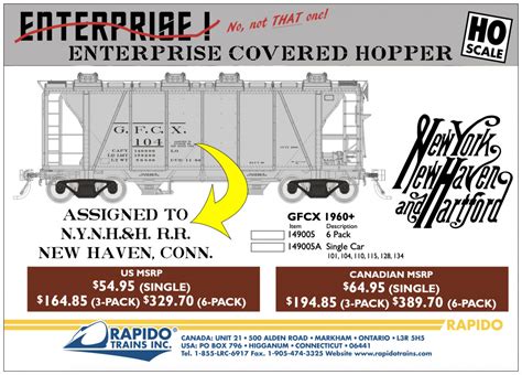 Rapido Ho Gfcx Enterprise Covered Hopper Is Nynhandh Nhrhta New Haven