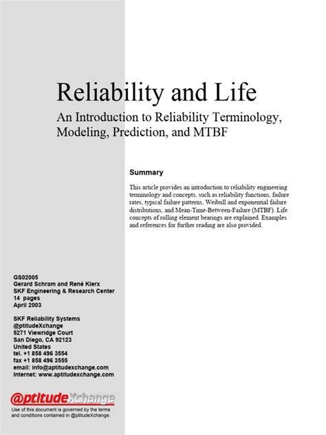Skfbearingreliability Pdf Reliability Engineering